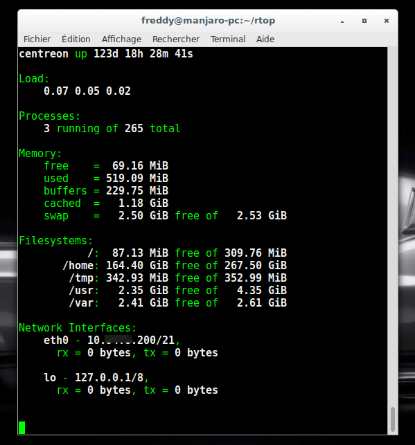rtop : petit outil de monitoring à travers ssh | memo-linux.com