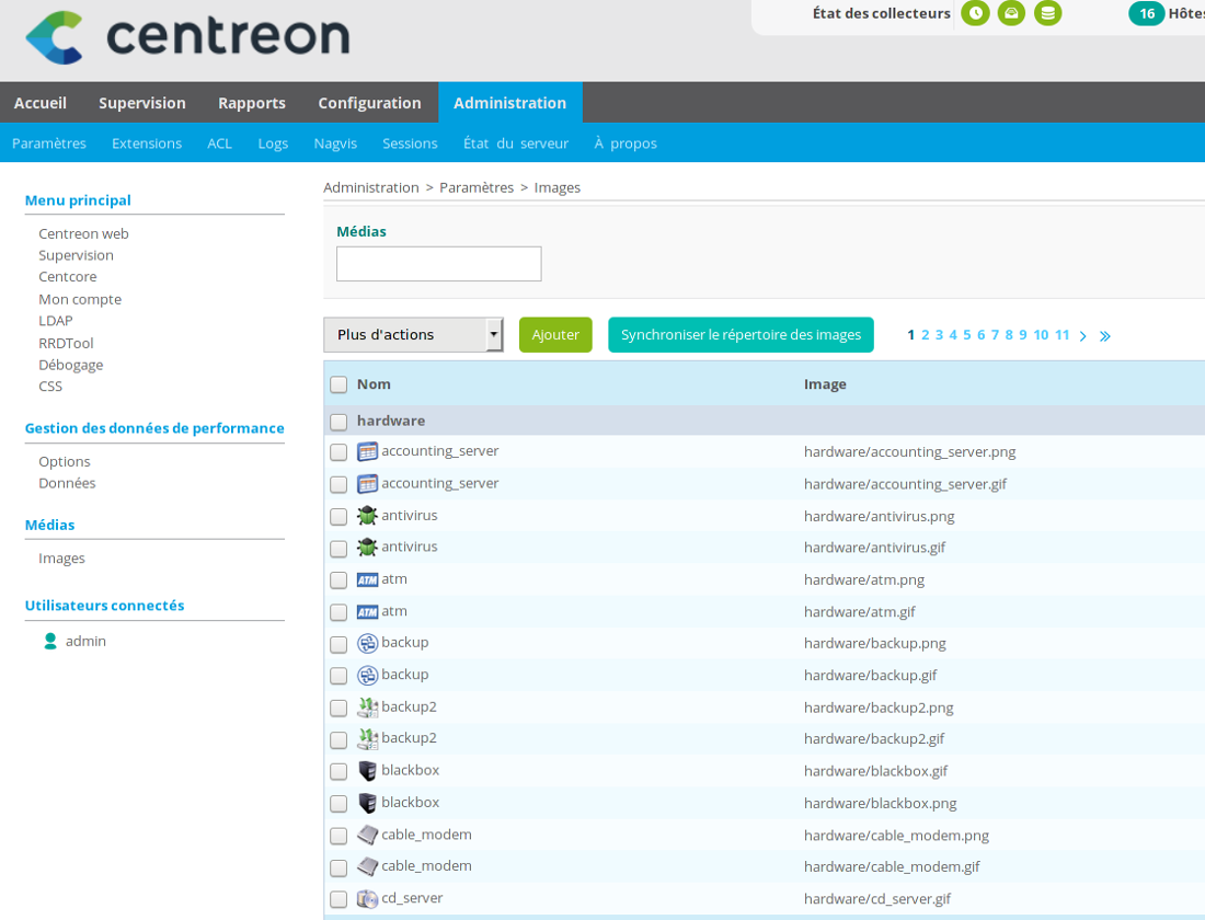 Centreon : Ajouter un pack d’icônes | memo-linux.com
