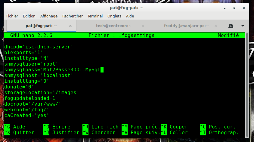 FOG Project : activer le mot de passe root de MySql | memo-linux.com